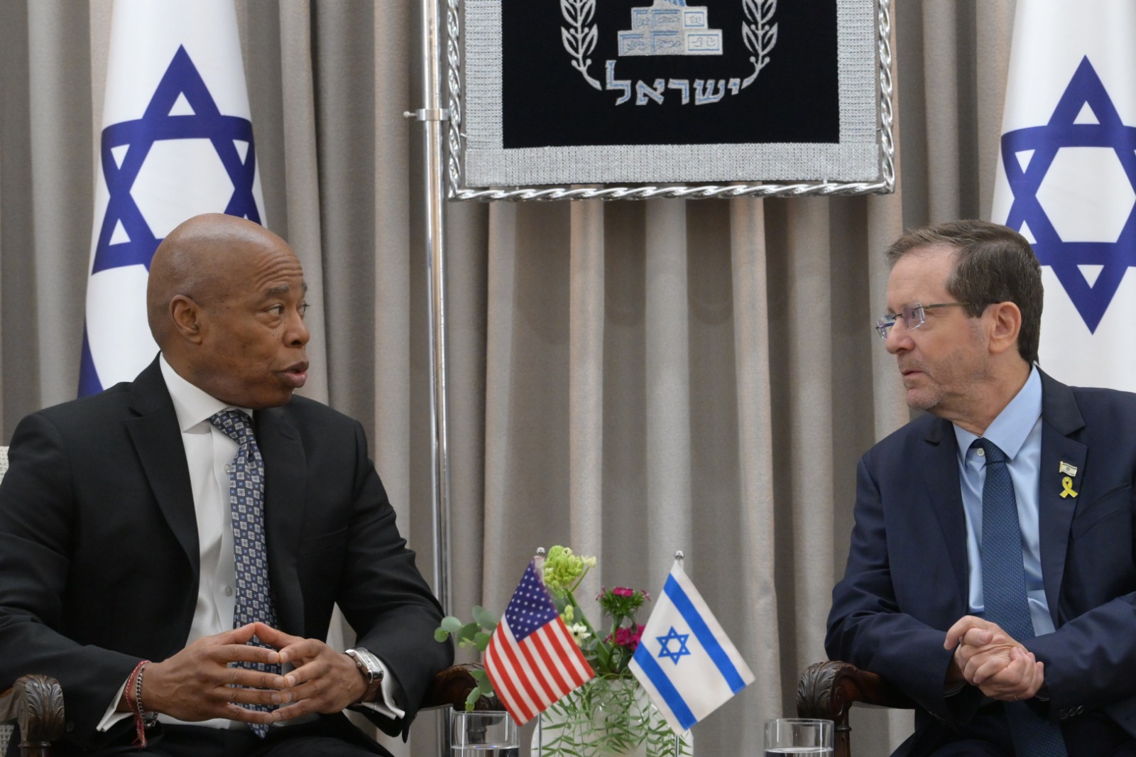 Herzog Meets New York Mayor Eric Adams During Visit Highlighting Shared Concerns Over Rising ...